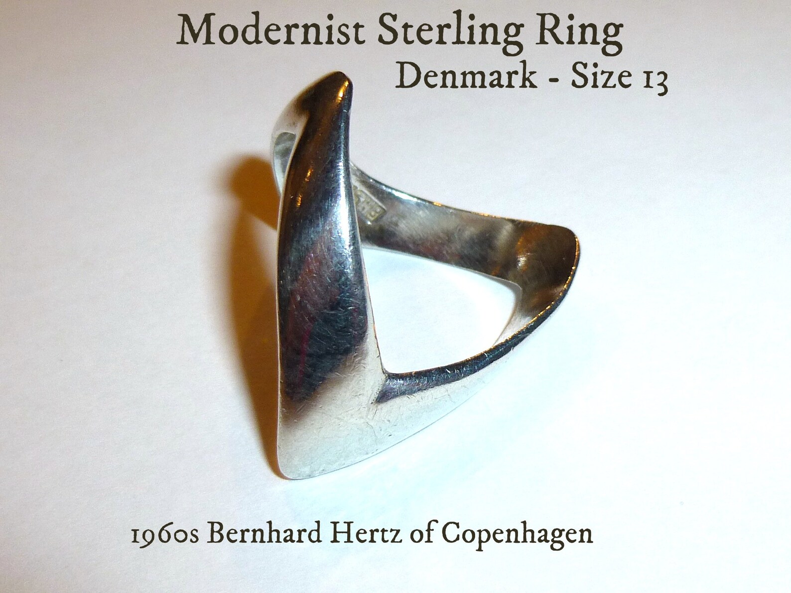 Vintage Modernist Sterling Silver Ring. Killer Design. Large - Etsy