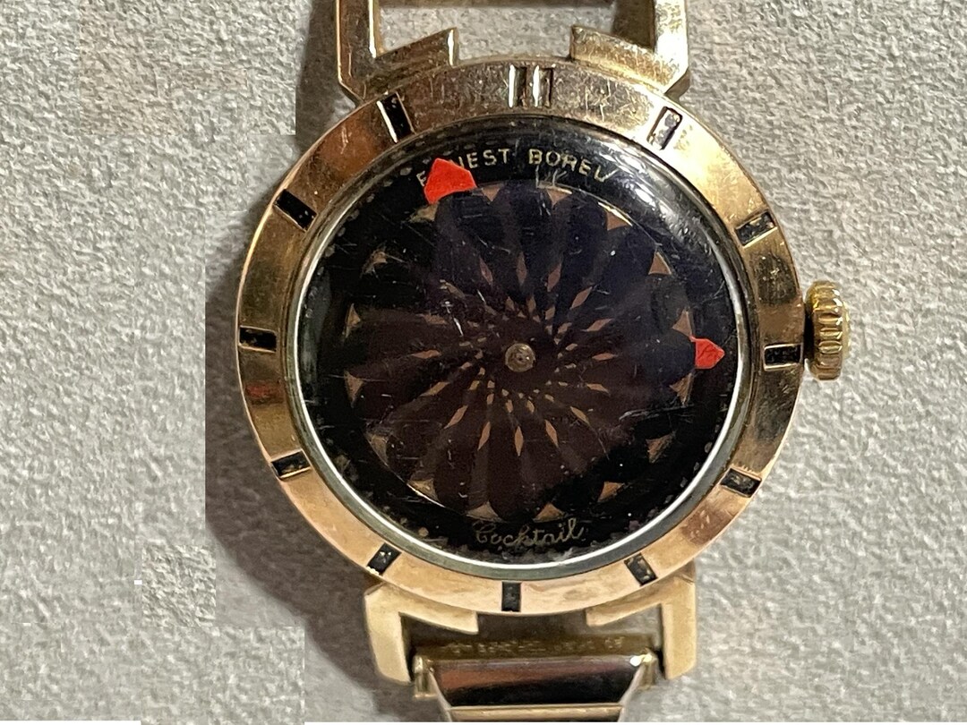 Borel Cocktail Watch Black Dial 1960s Hypnotic Mystery Dial, Skeleton ...