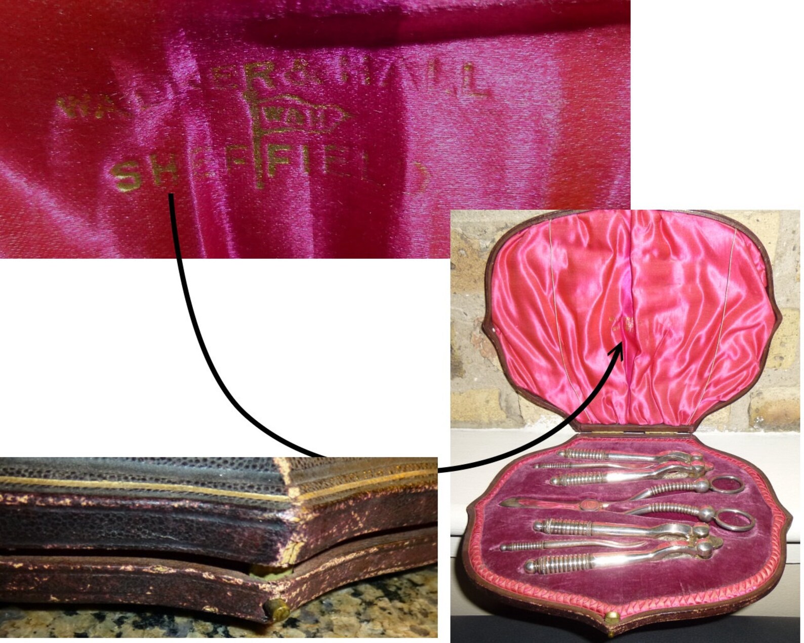 Walker and Hall Plated Dessert Set. Nutcrackers, Nut Picks and Grape ...