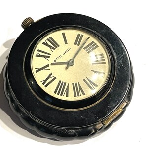 Vintage Otto Grun Clock Watch Set in Ladies Powder Box Compact ...