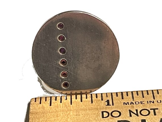 Vintage Modernist Sterling Silver Ring Huge Disc with… - Gem