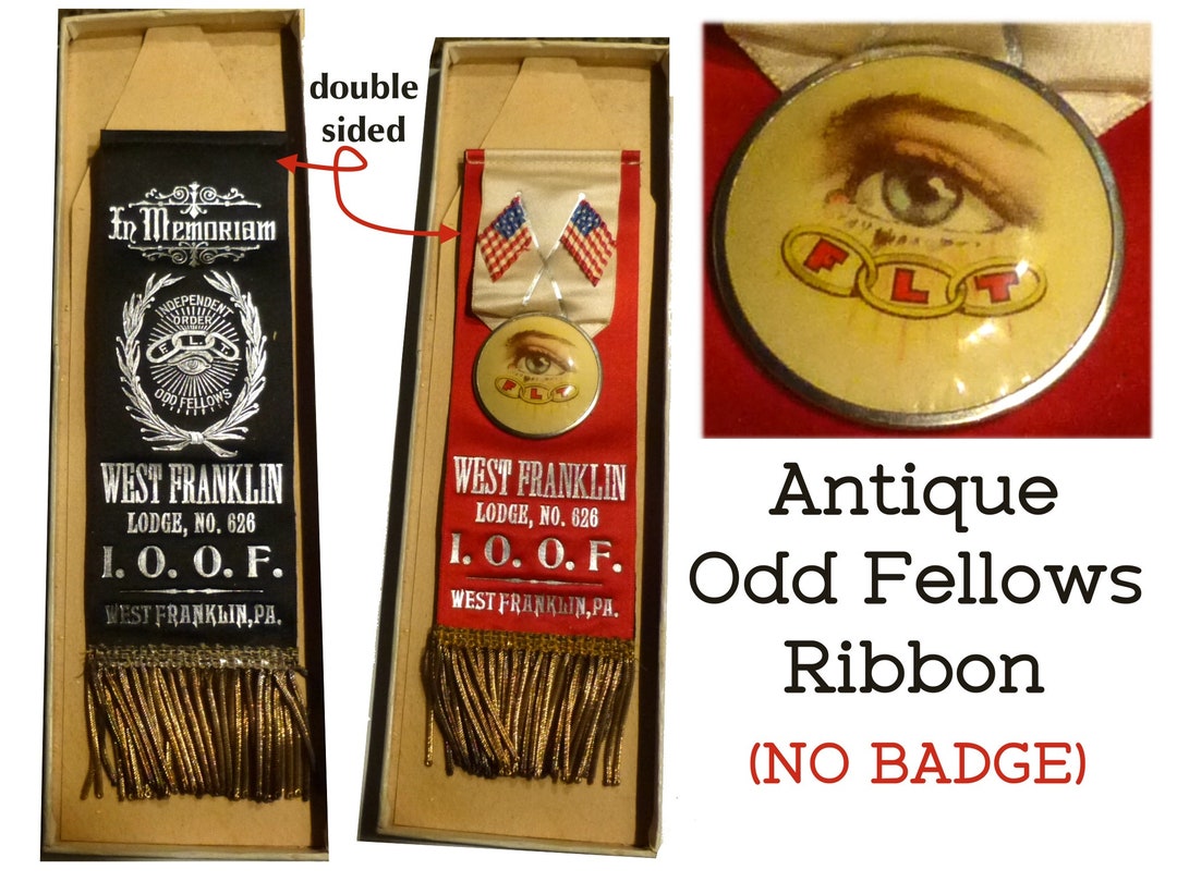 IOOF All Seeing Eye. Antique Double Sided Ribbon NO Badge - Etsy