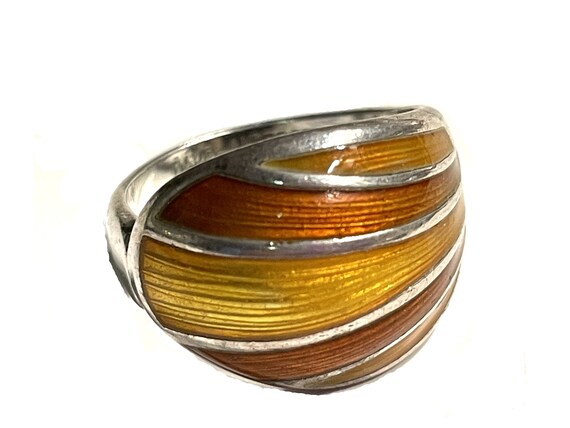 David Andersen Yellow & Orange Enamel Sterling Silver… - Gem