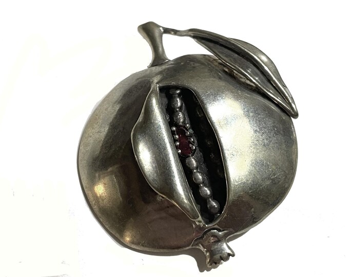 Vintage Sterling Silver Jewish Federation Pomegranate Pin / Pendant ...