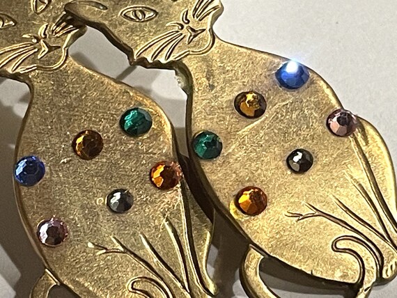 Vintage 1890s KATRINA Brand Figural Kitty Cat Earring… - Gem