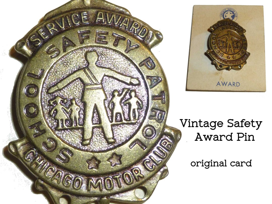 Vintage AAA School Safety Patrol Chicago Motor Club Safety Award Pin on ...