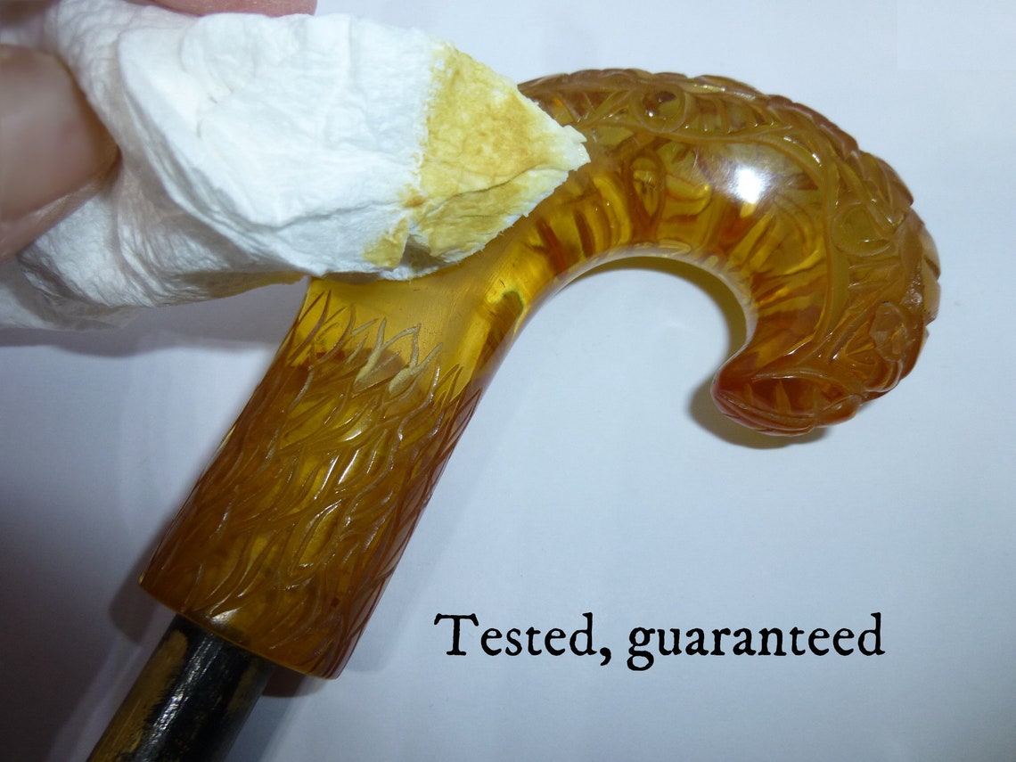 Vintage Carved Prystal Bakelite Cane Handle, 1940s Floral Sculpture - Etsy