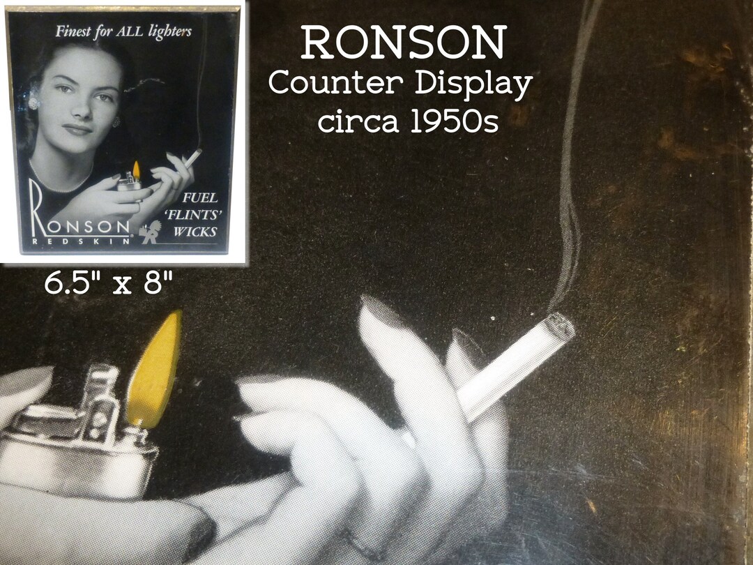 RONSON Fuel, Wicks and Flints. Vintage Advertising Counter Display. 6.5 ...