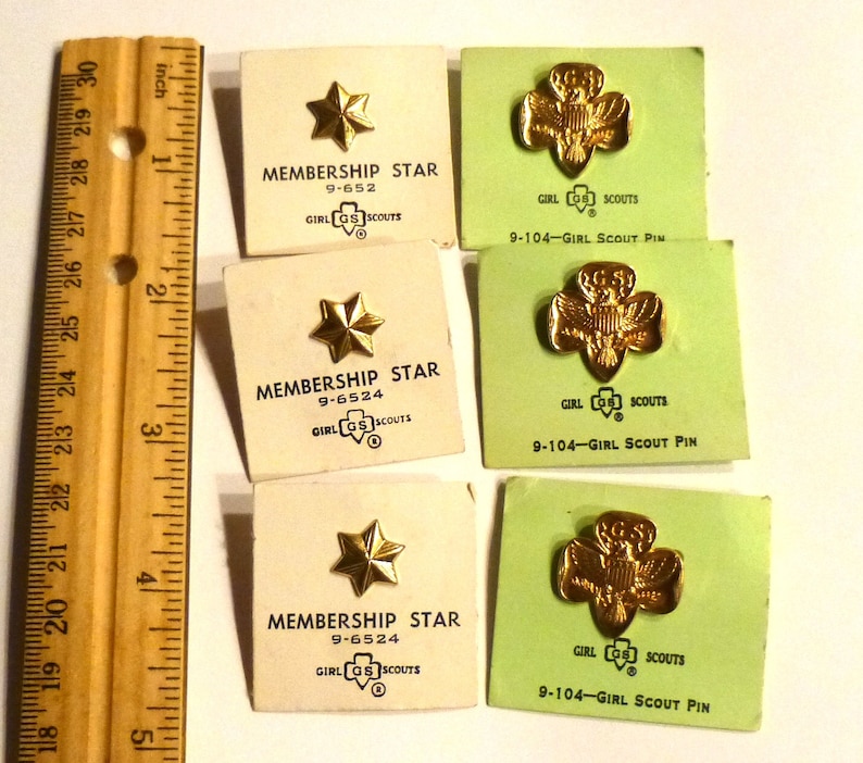 Girl Scout Emblem Pin and Membership Star. Vintage Circa | Etsy