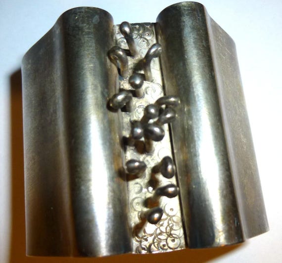 Organic, Biomorphic hand-wrought sterling silver one … - Gem