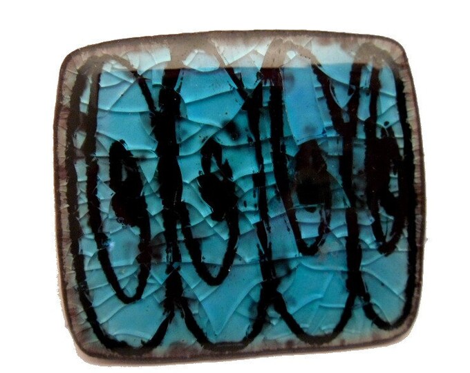 ON HOLD. Alice Lund Denmark. Atomic Modernist Glass on Ceramic Brooch ...