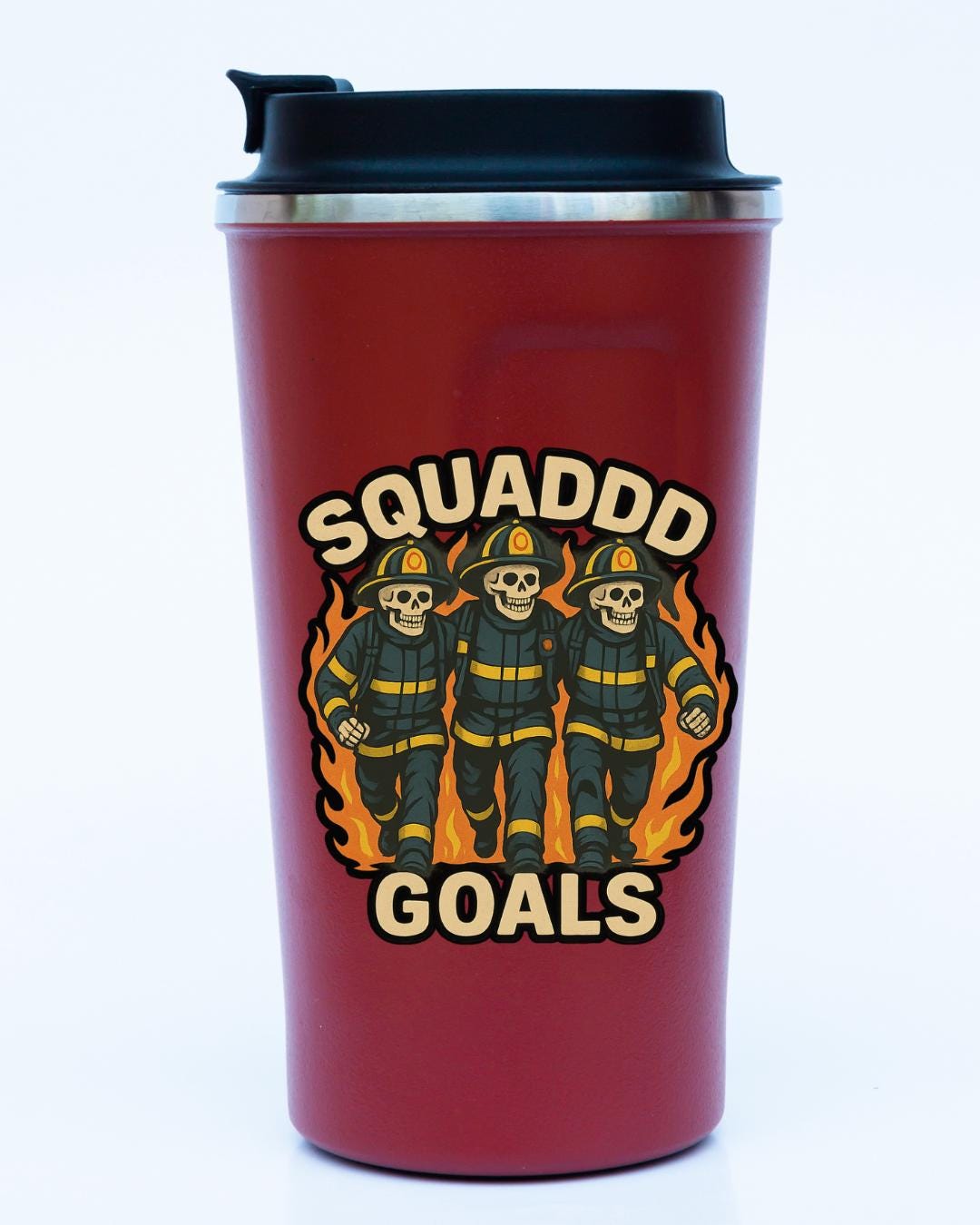 Squad Goals Firefighter Skeleton Sticker – Funny Fire Crew Vinyl Decal ...