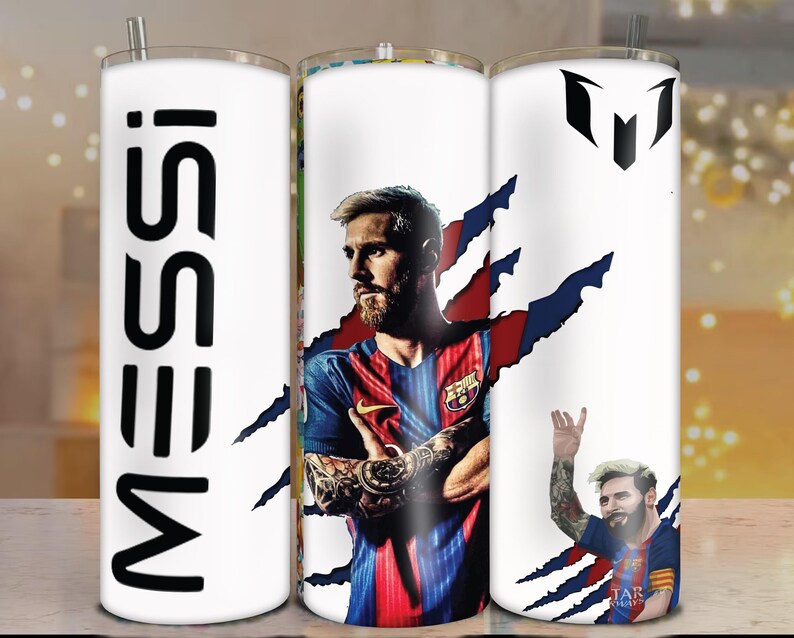 Leo Messi Skinny Tumbler Wrap | Digital Download Messi PNG, Skinny ...