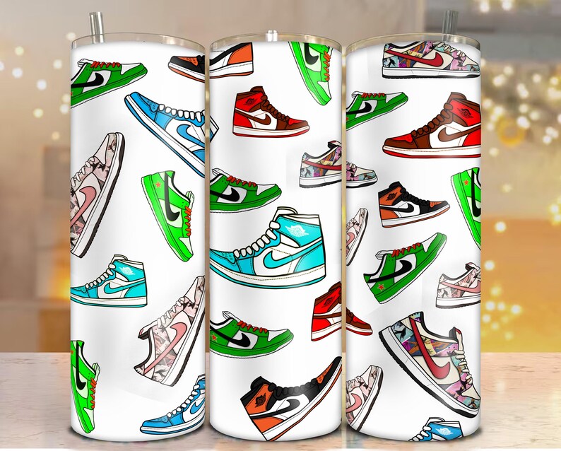 Nike Sneaker, Skinny Tumbler Wrap 20oz Sublimation Wrap | JPG Digital ...