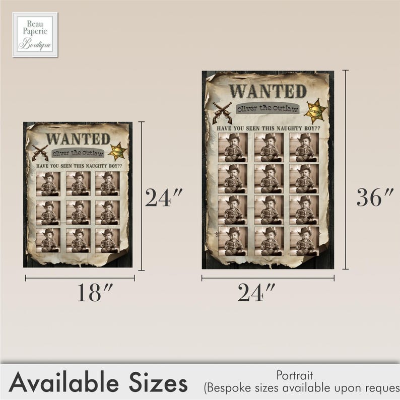 Wanted Poster Photo Board Birthday Party Signage Editable Photo Board ...