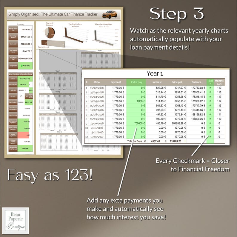 Car Finance Calculator Numbers Spreadsheet Auto Loan Management System ...