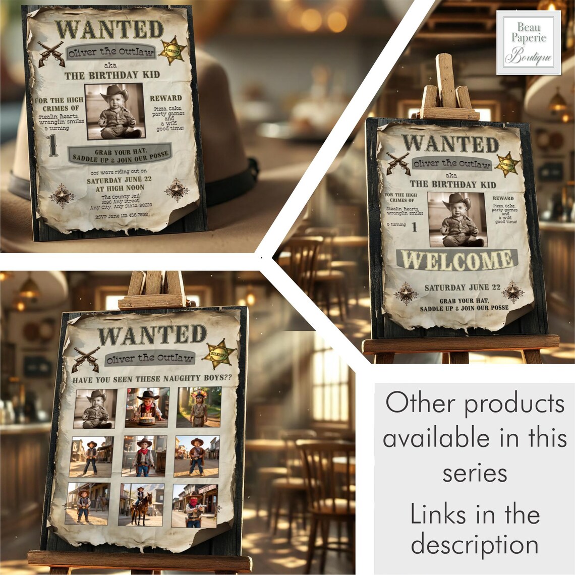 Wanted Poster Welcome Sign for Kids Editable Birthday Cowboy Welcome ...