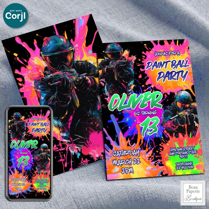 Paintball Invitation - Etsy