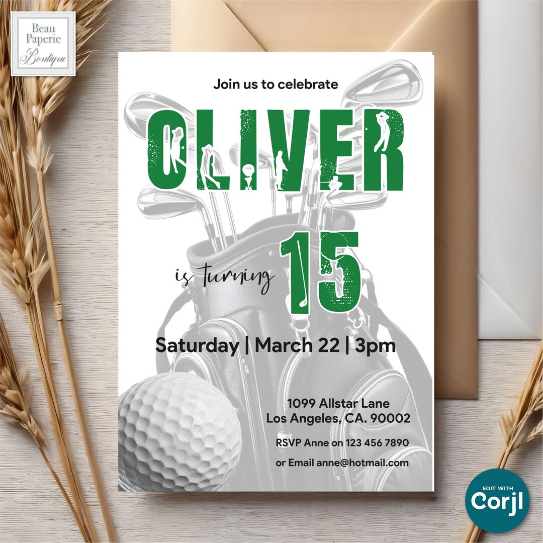Golf Day Invitation for Friends Golfing Birthday Party Invite Golf ...