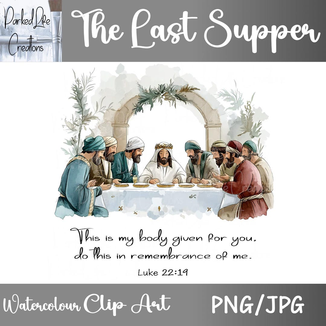 Vintage Style Last Supper Picture, Boho Bible Verse Download Last ...