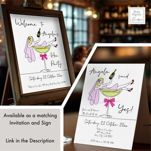 Hand Drawn Personalised Hen Party Sign Editable Bachelorette Party ...