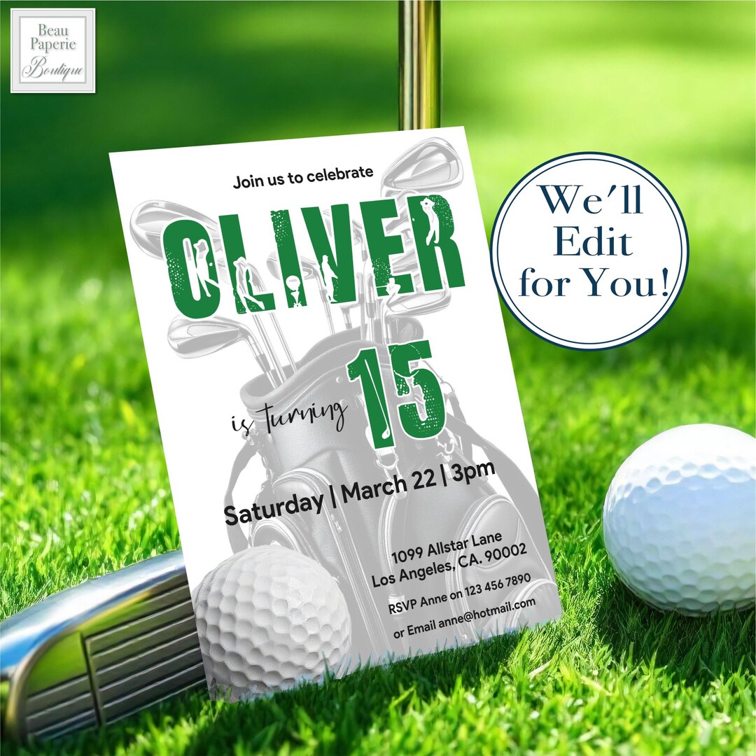 Golf Day Invitation for Friends Golfing Birthday Party Invite Golf ...