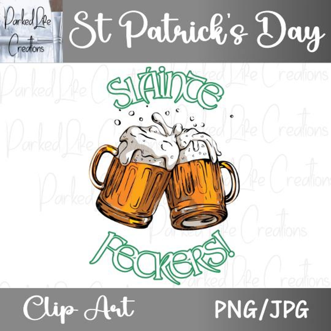 St Patrick’s Day Clipart, Slainte Png, Beer Glasses Png, High Quality ...