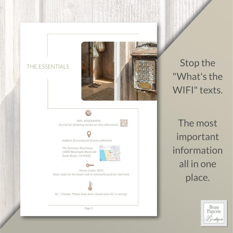 Beach House Welcome Book Canva Template Airbnb Rental Brochure Digital ...