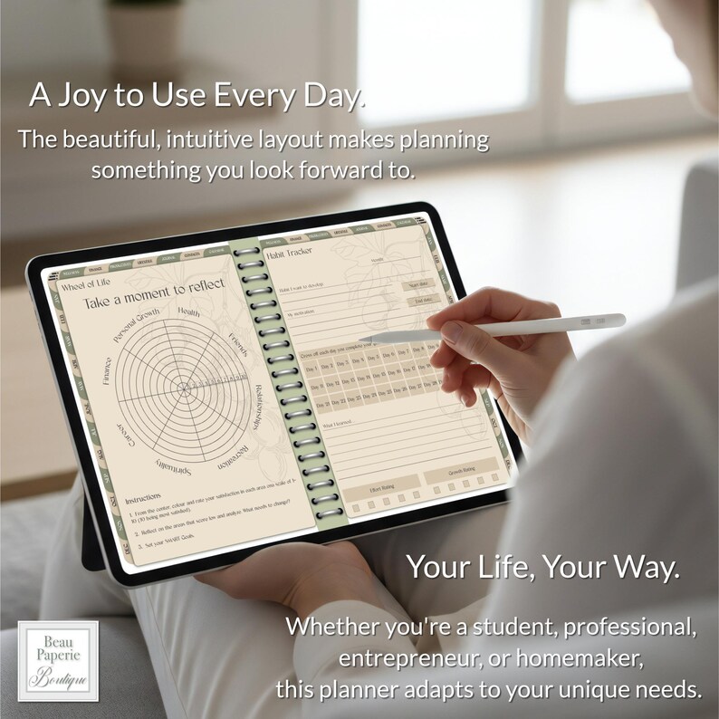 2026 Digital Planner All-in-one for Goodnotes Hyperlinked Tabs PDF iPad ...
