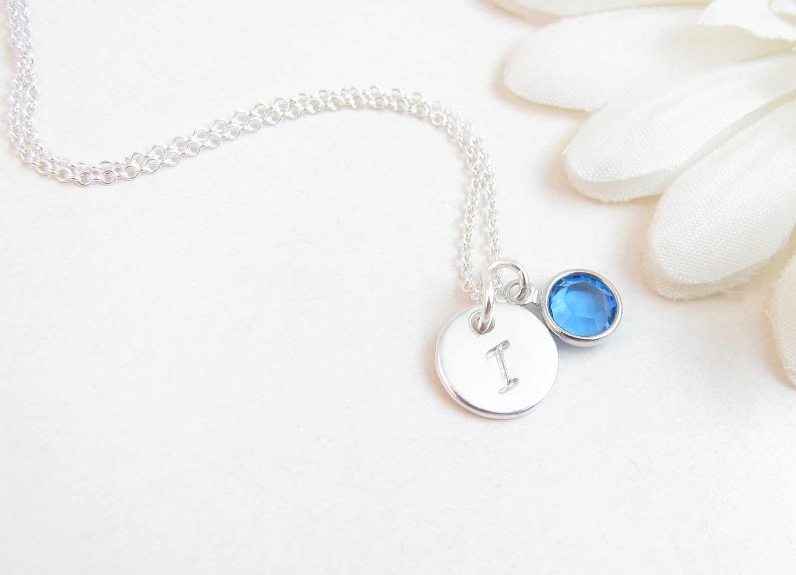 Sterling Silver Initial Necklace Personalized Jewelry Gift - Etsy