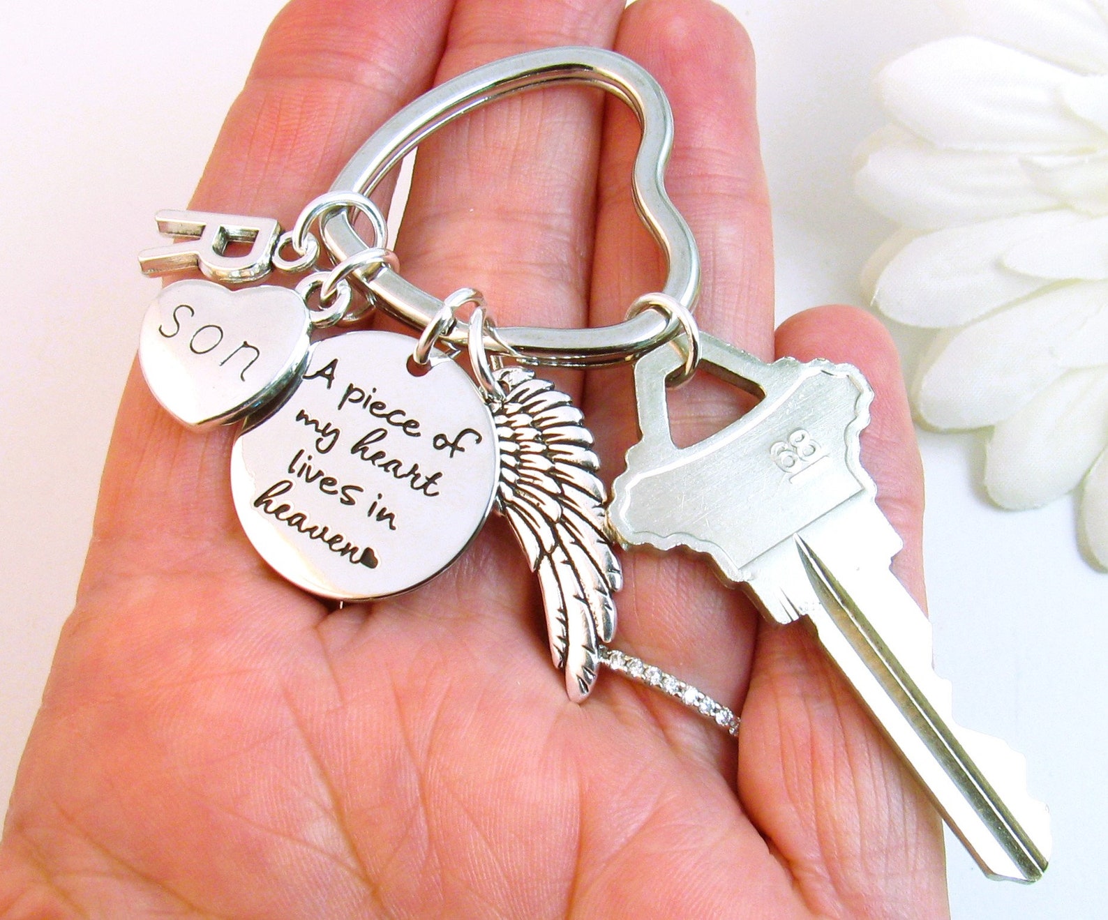 Personalized Bereavement Sympathy Gift, Loss of Son Memorial Angel Wing ...