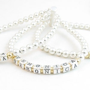 Three Name Gold & Silver Stacked Bracelet, Multi-name Jewelry, Mom ...
