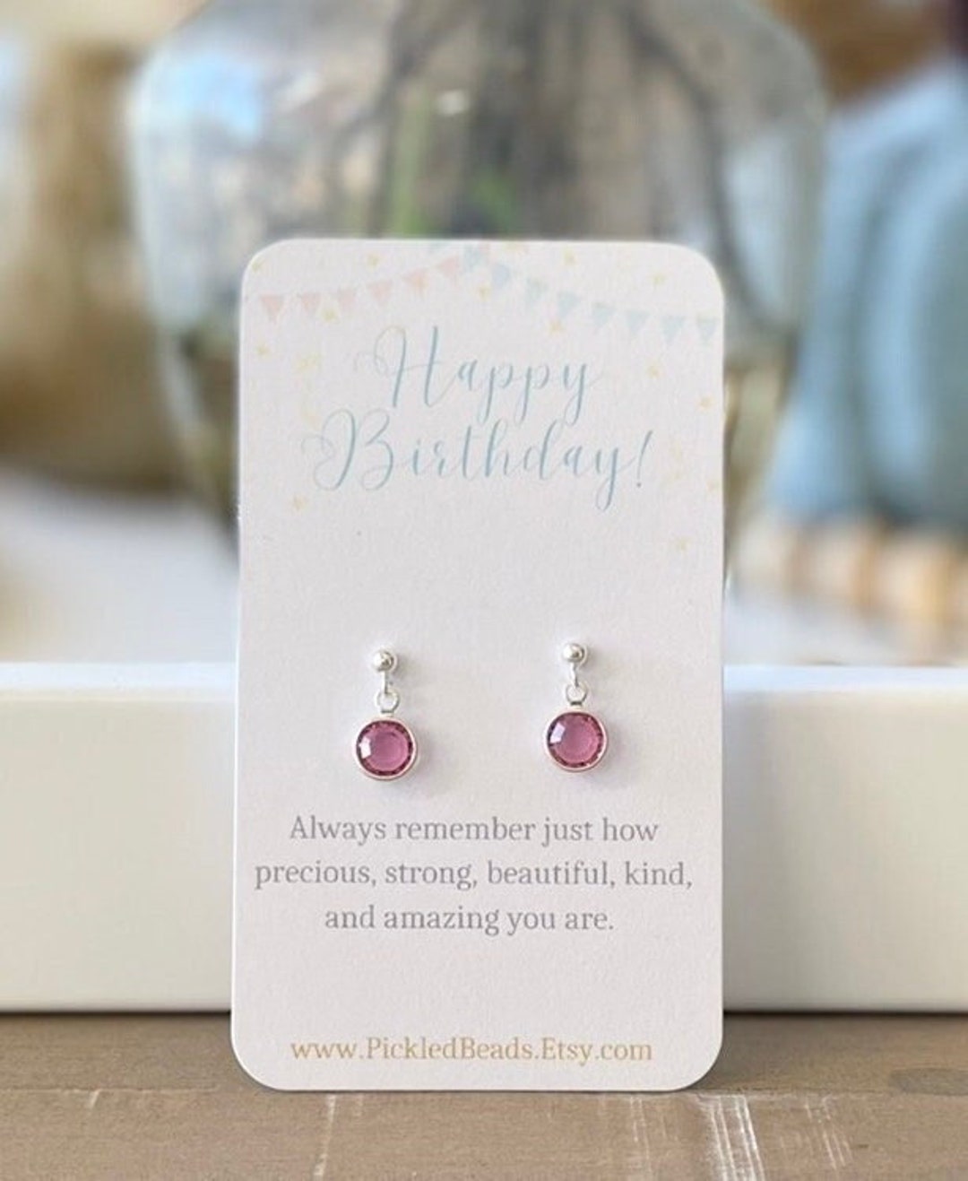 Crystal Birthstone Earrings for Kids Child Girl Birthday Gift - Etsy