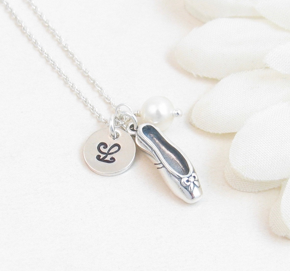 Sterling Silver Ballet Shoe Charm Necklace, First Dance Recital ...