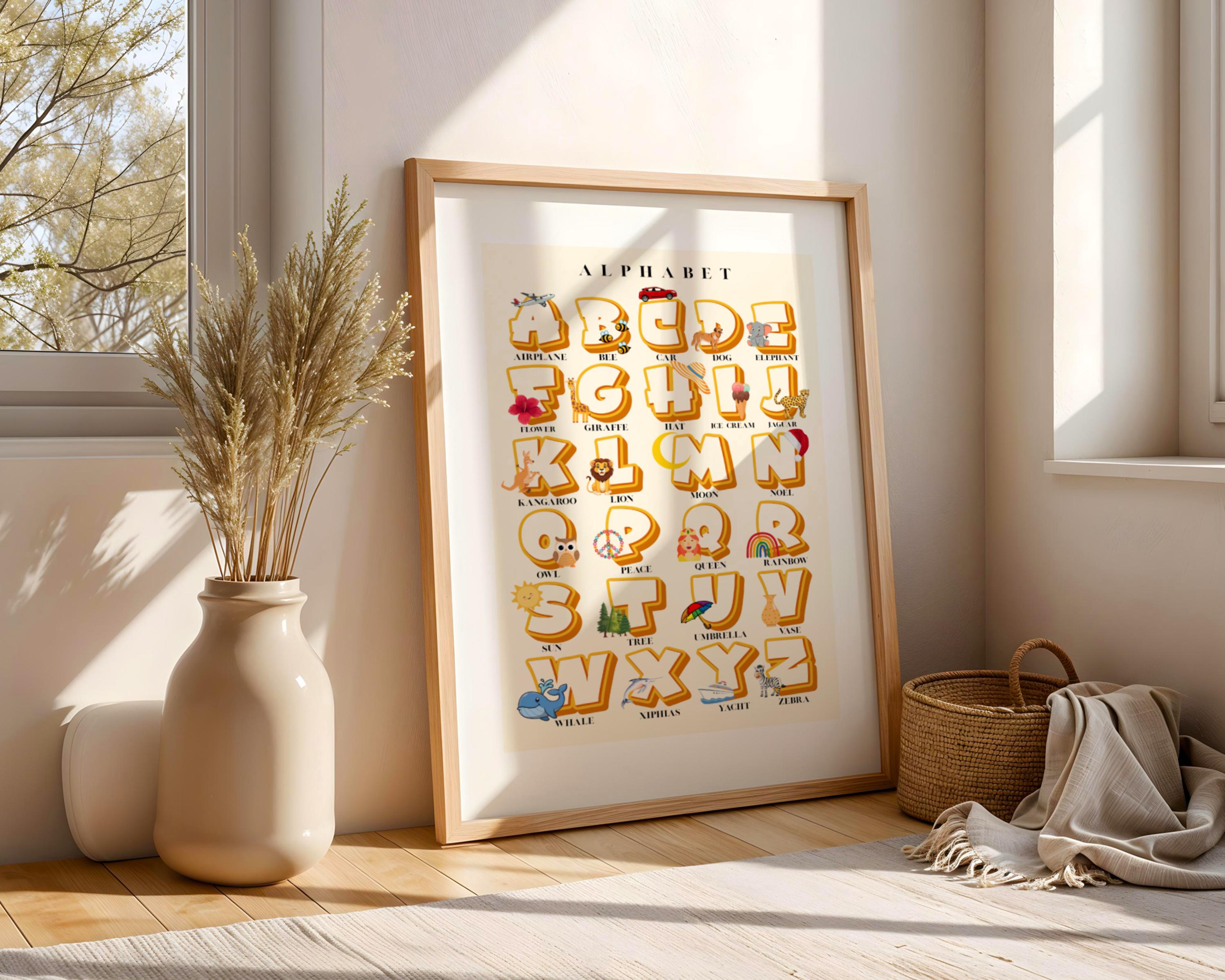 Charming Alphabet Art Print for Kids' Spaces: Preschool Classroom ...