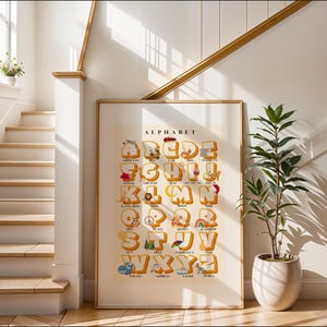 Charming Alphabet Art Print for Kids' Spaces: Preschool Classroom ...
