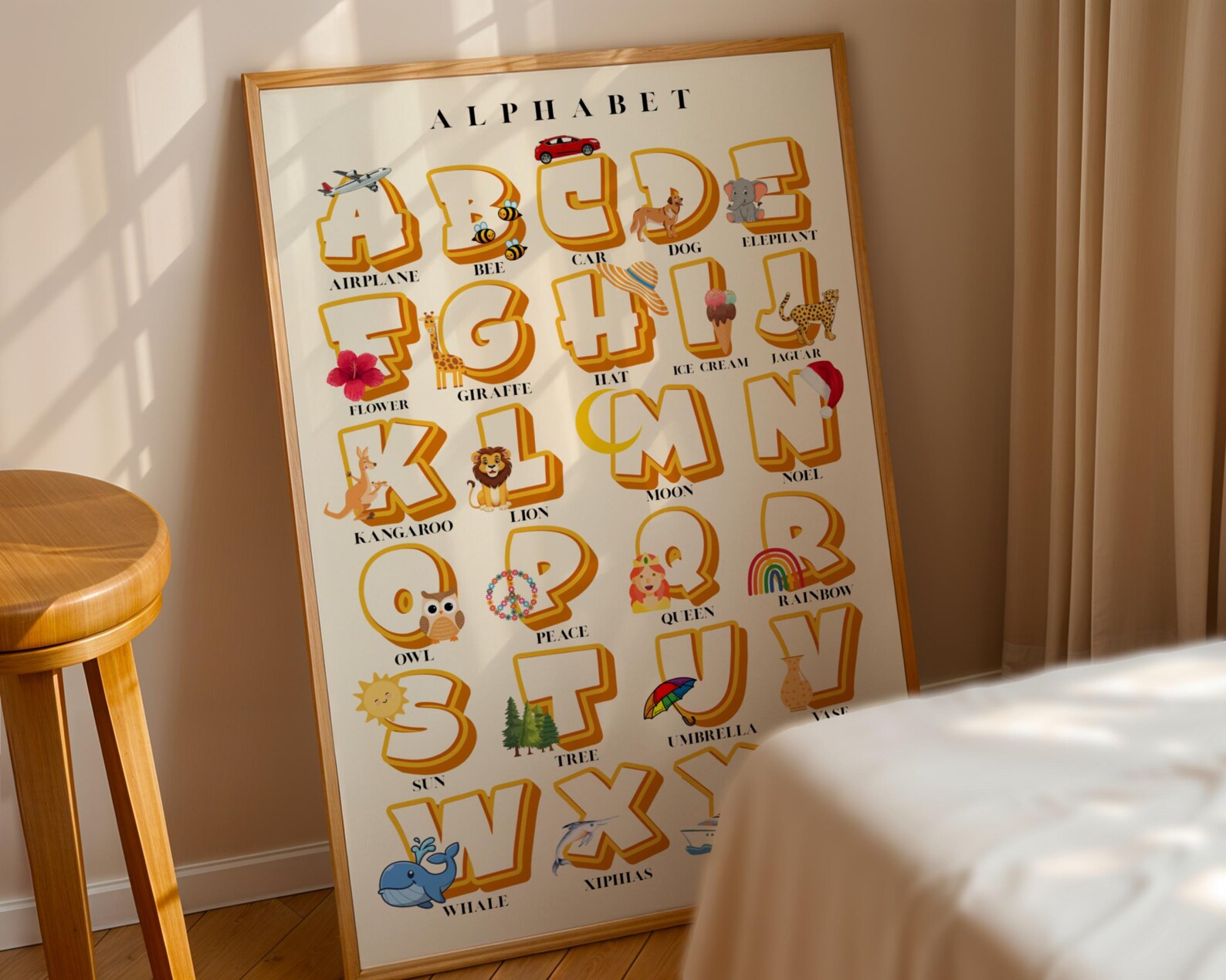 Charming Alphabet Art Print for Kids' Spaces: Preschool Classroom ...
