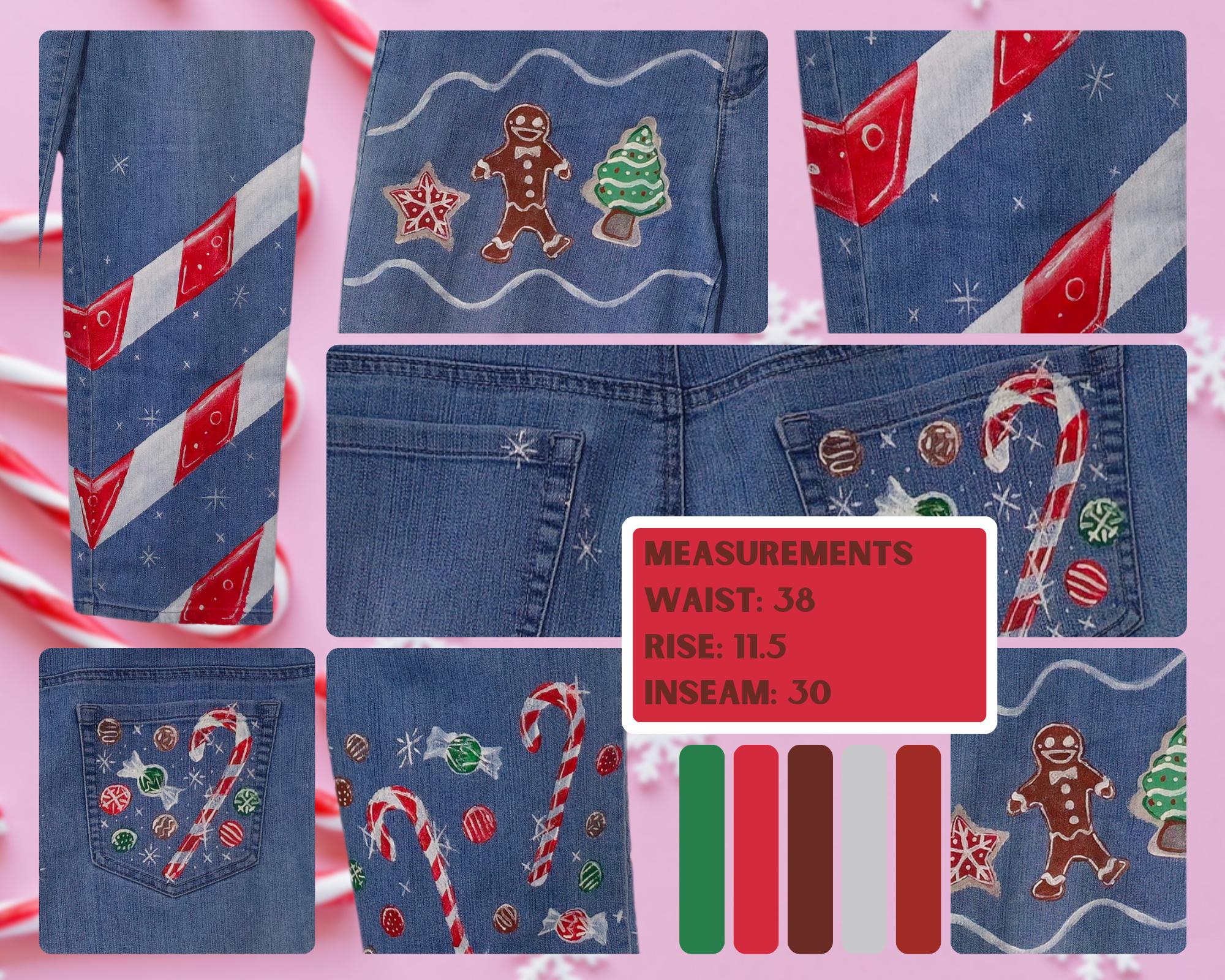 Christmas Fashion - Hand Painted Women's Jeans - Etsy