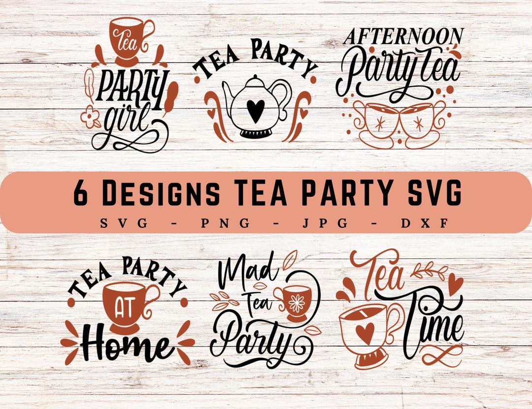 Tea Party SVG Bundle | Elegant Tea Time SVG, Vintage Tea Cup SVG, Tea ...