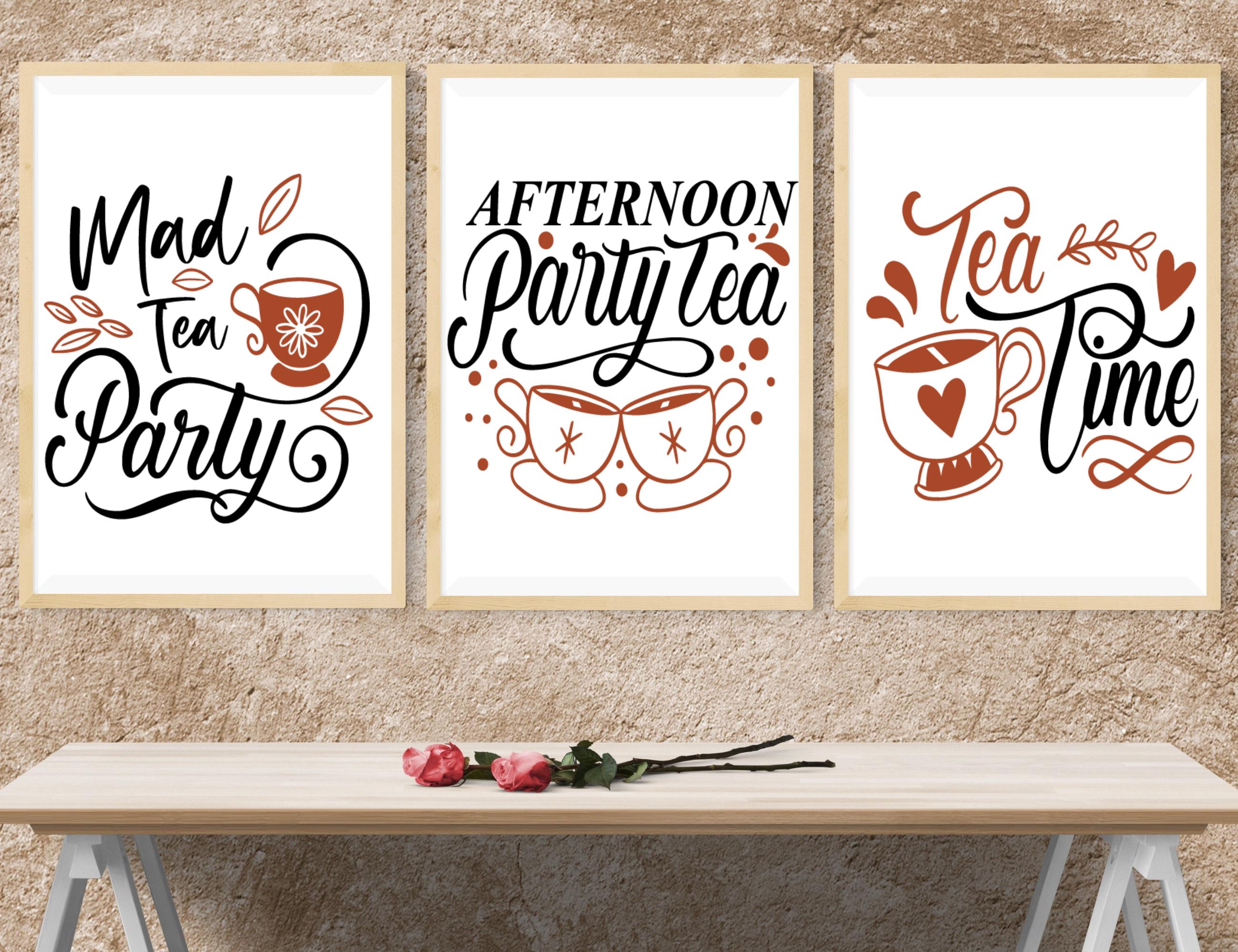 Tea Party SVG Bundle Elegant Tea Time SVG, Vintage Tea Cup SVG, Tea ...