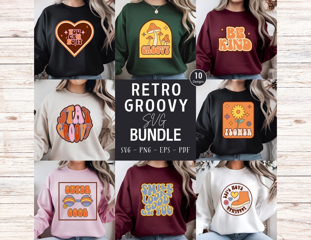 Retro Groovy SVG Bundle, Boho Hippie SVG Bundle, Hippie SVG Bundle ...