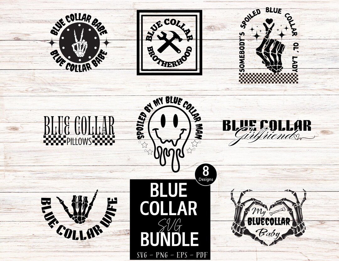 Blue Collar SVG Bundle, Blue Collar Pillow SVG, Blue Collar Mom Svg ...