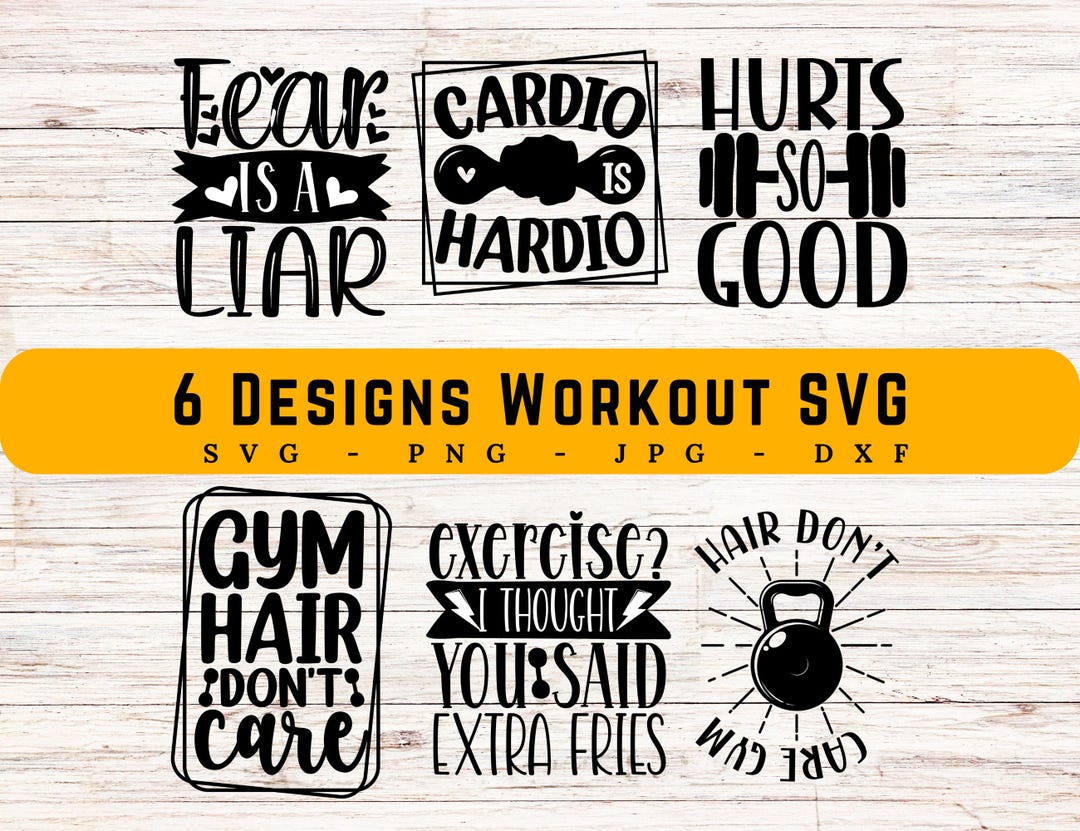Workout SVG Bundle | Fitness SVG | Gym Quotes SVG | Exercise Cut Files ...