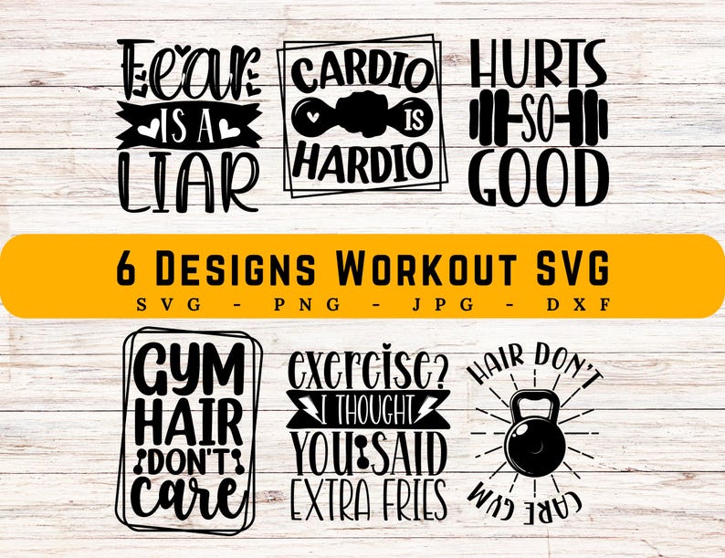 Workout SVG Bundle | Fitness SVG | Gym Quotes SVG | Exercise Cut Files ...