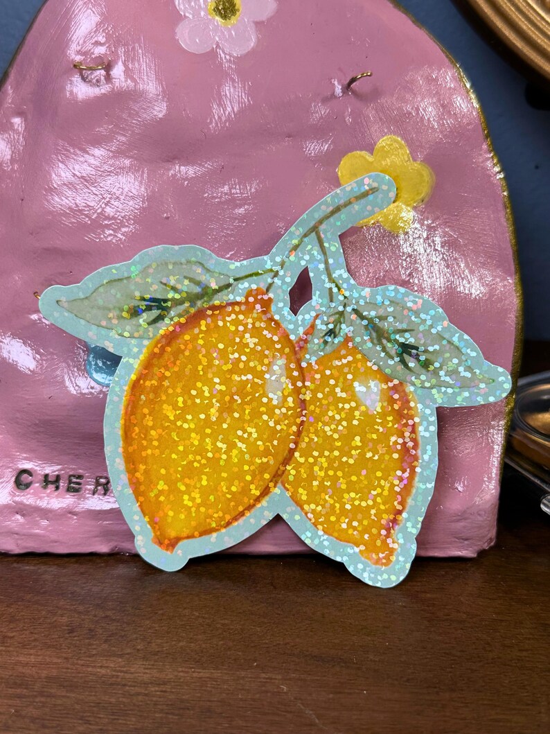 3 Inch Sparkly Meyer Lemon Sticker - Waterproof Citrus Fruit Sticker ...