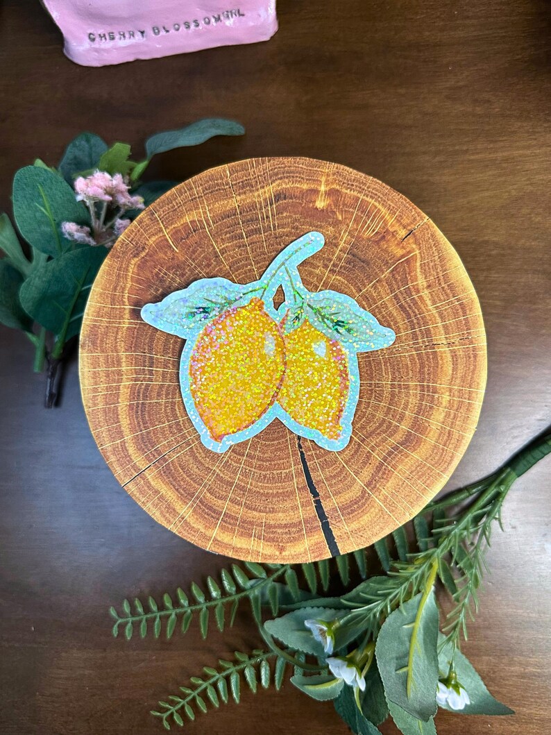 3 Inch Sparkly Meyer Lemon Sticker - Waterproof Citrus Fruit Sticker ...