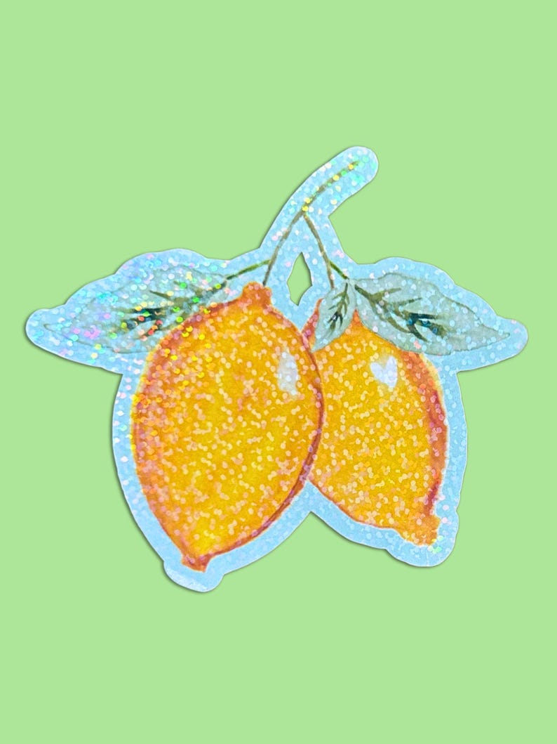 3 Inch Sparkly Meyer Lemon Sticker - Waterproof Citrus Fruit Sticker ...