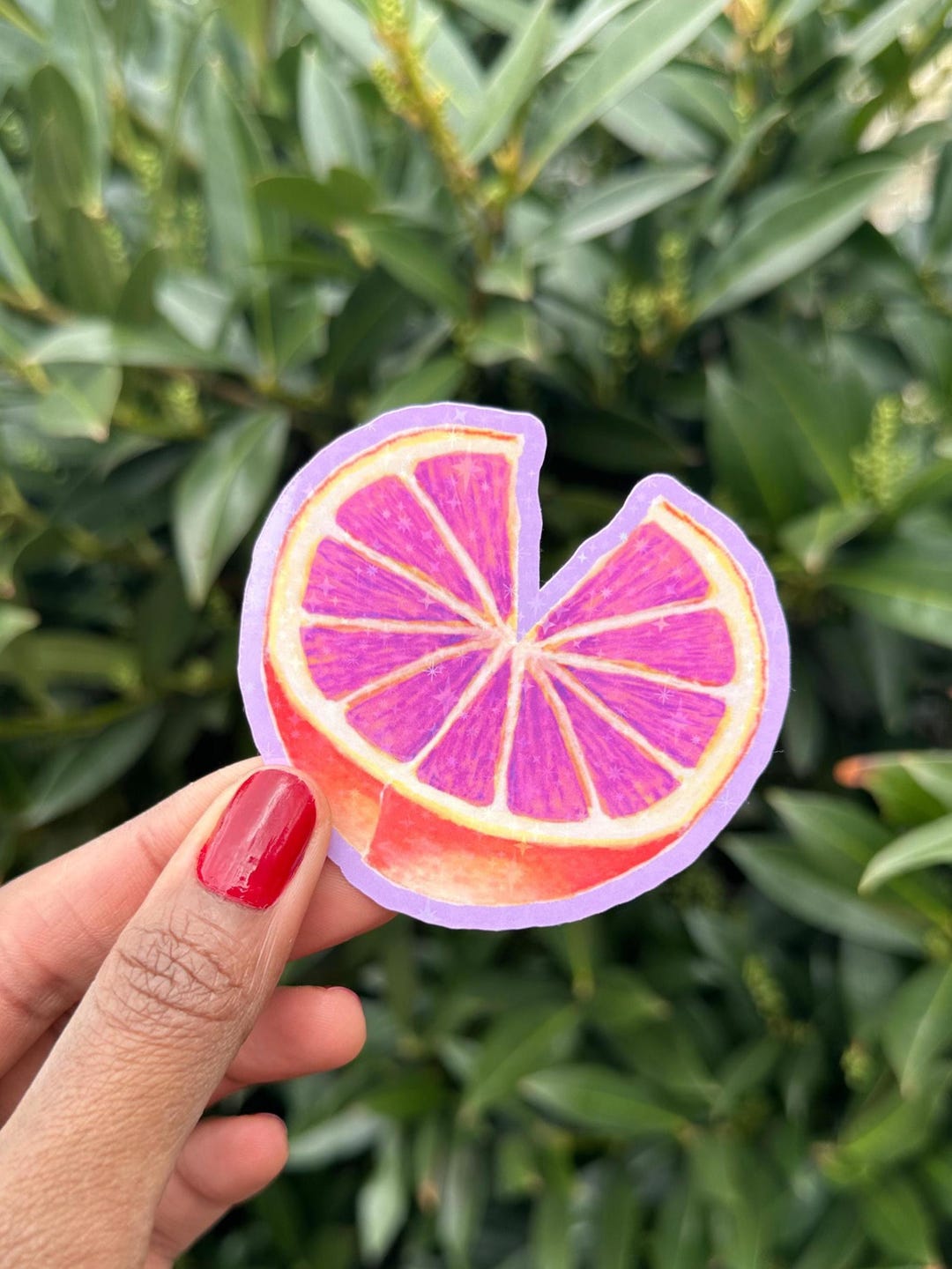 3 Inch Blood Orange Sticker - Sparkly Waterproof Fruit Sticker, Blood ...