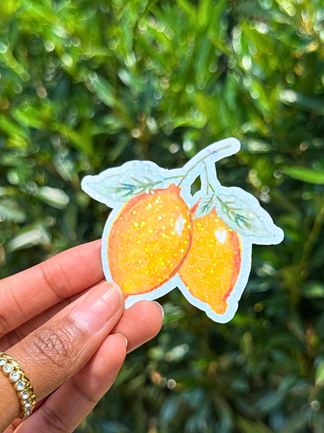 2 Inch Sparkly Meyer Lemon Sticker - Waterproof Citrus Fruit Sticker ...