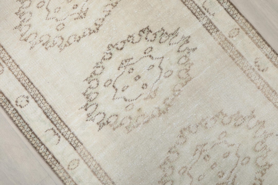 3x10 Beige Brown Turkish Runner, 3x10 Oushak Runner, Bohemian Runner ...